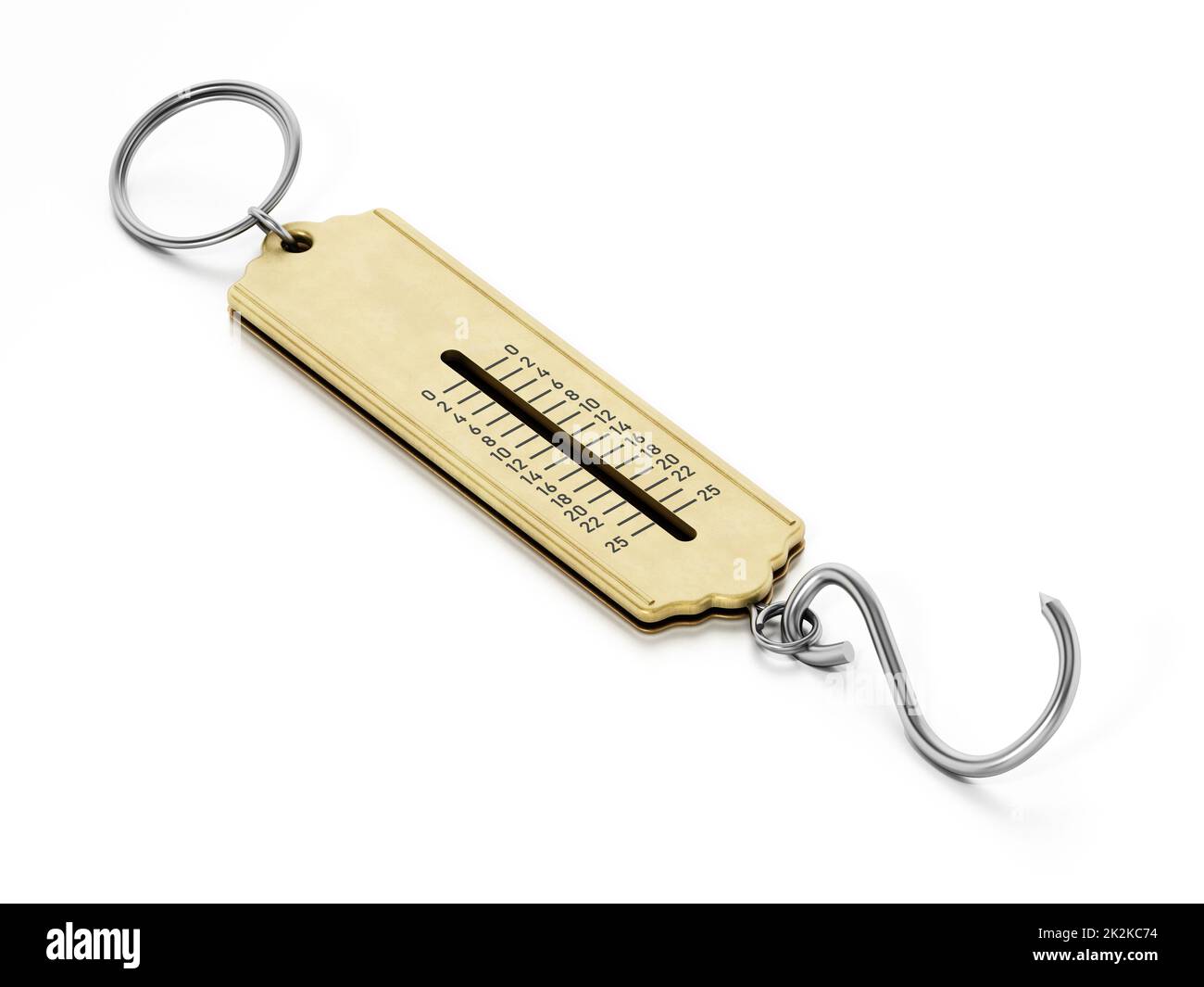 Vintage spring scale isolated on white background. 3D illustration ...