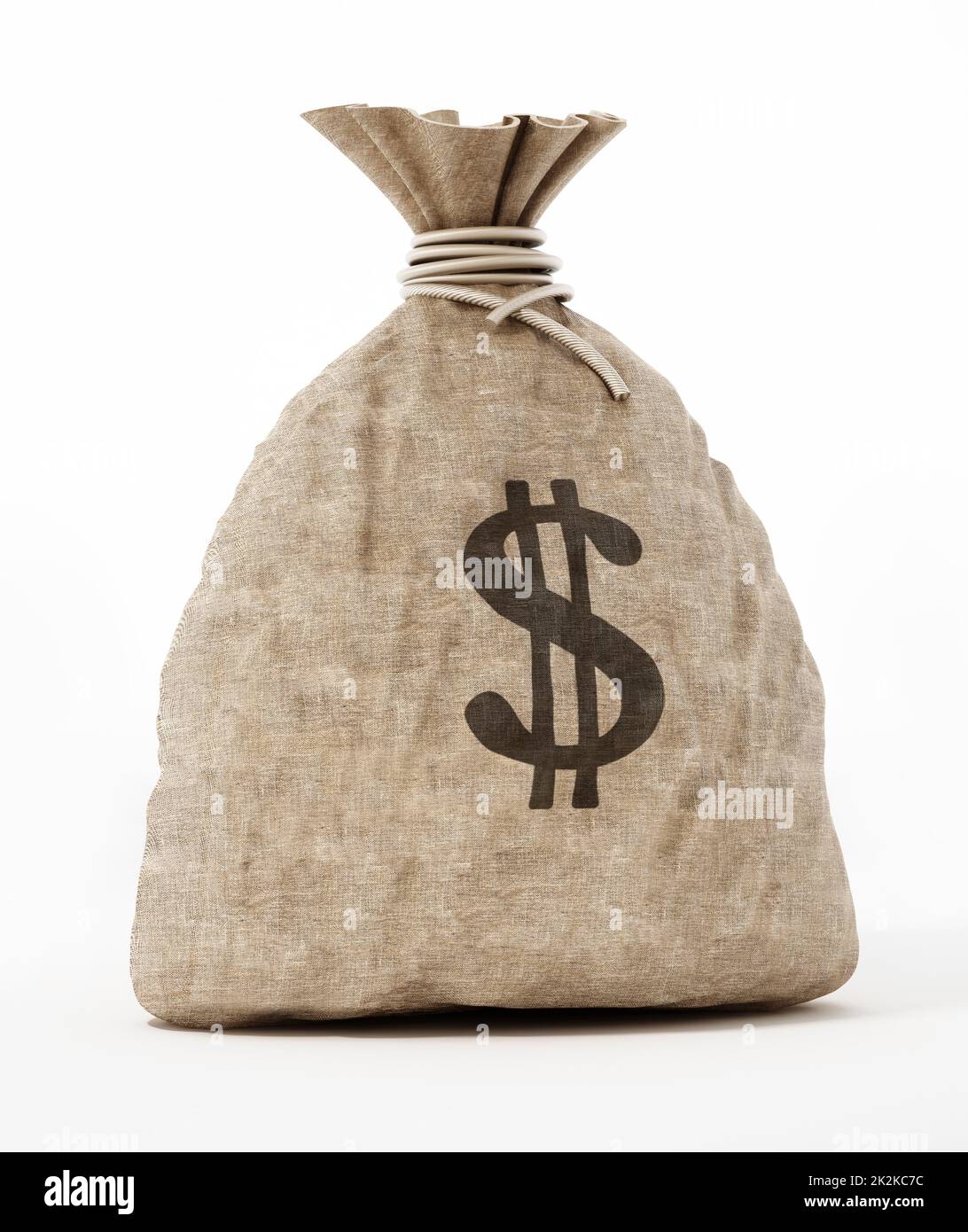 Money sack with dollar icon. 3D illustration Stock Photo - Alamy