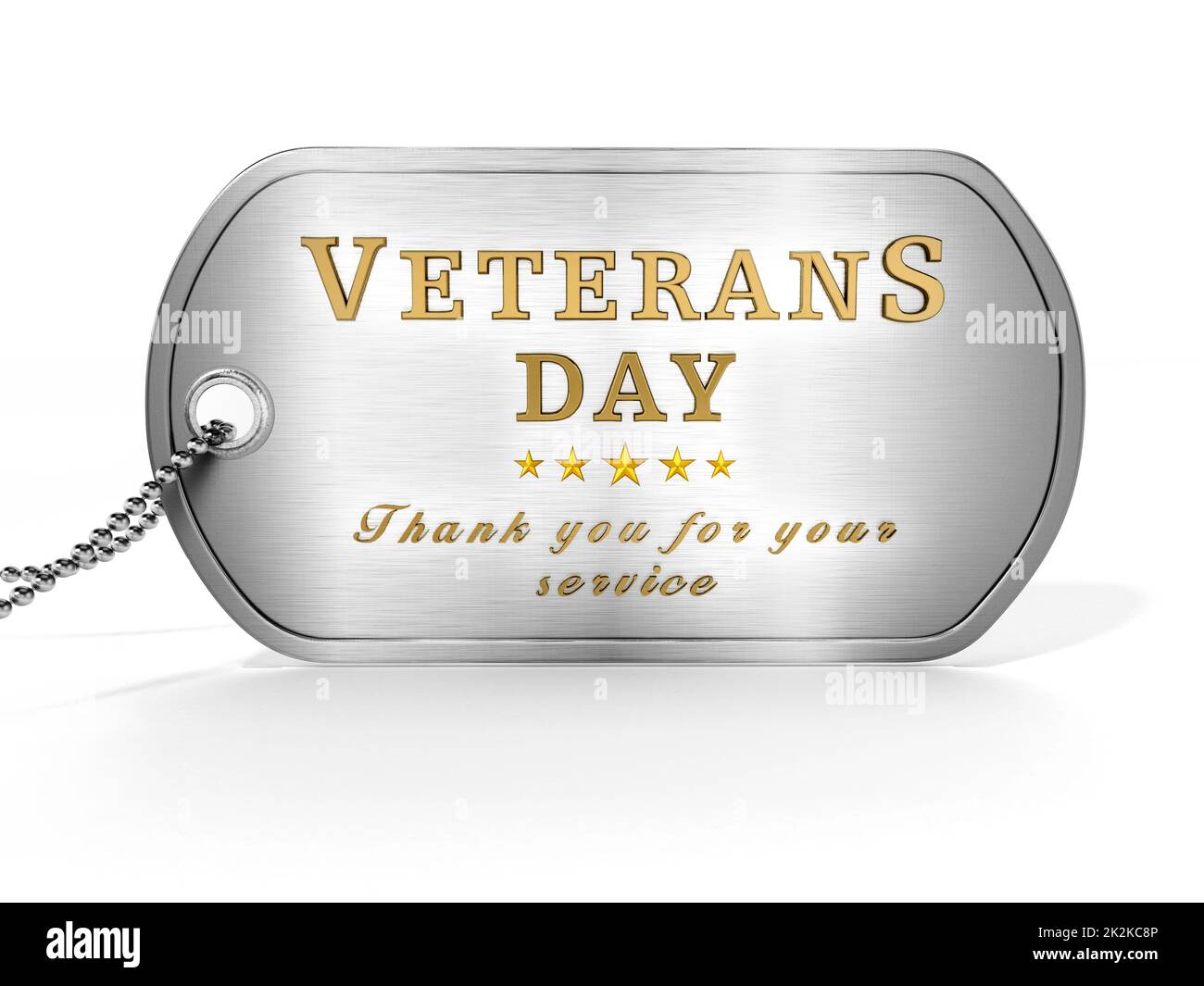 Veterans Day dogtag isolated on white background. 3D illustration Stock ...