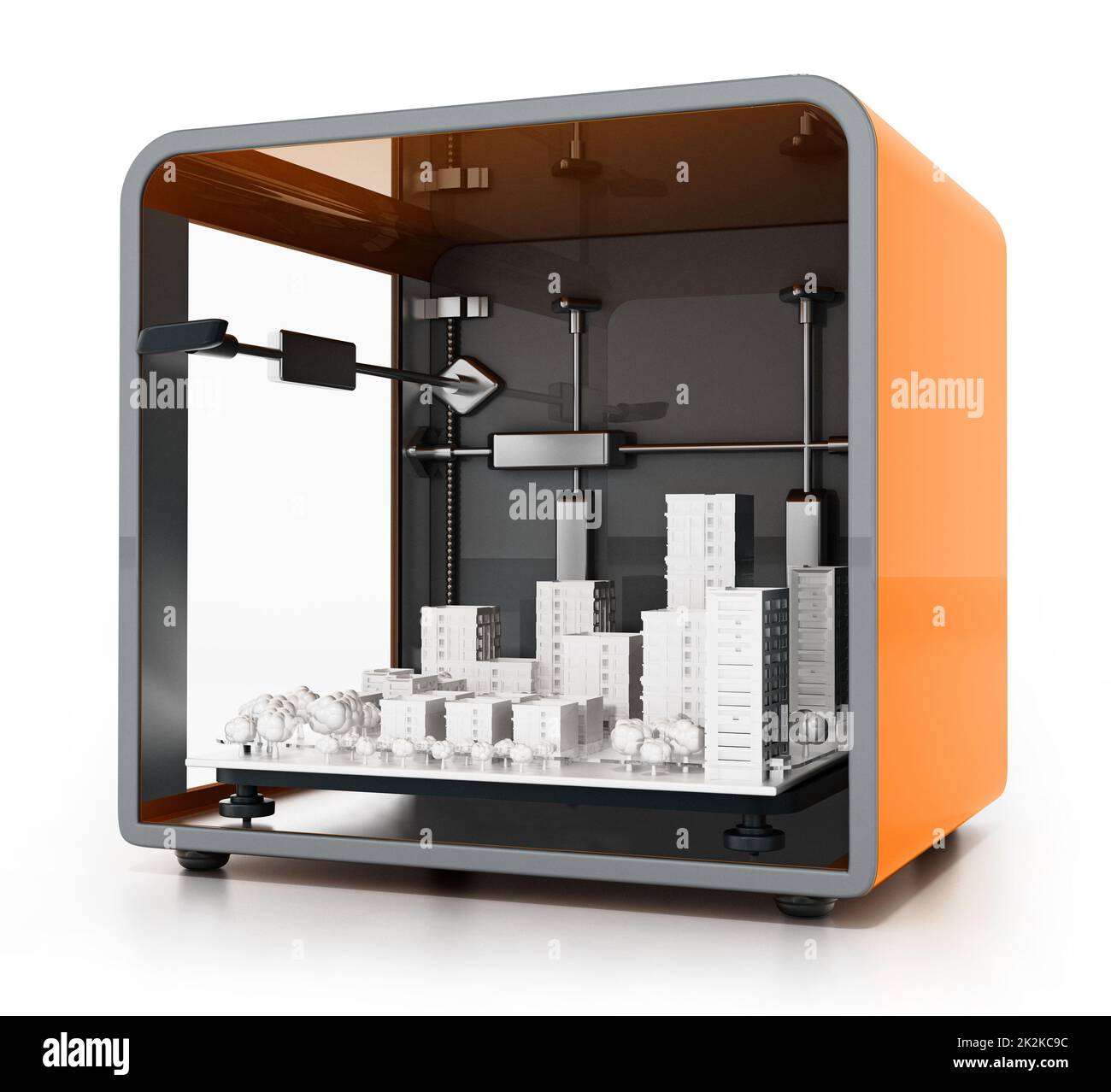Architectural model printed in a 3D printer. 3D dimensional Stock Photo ...