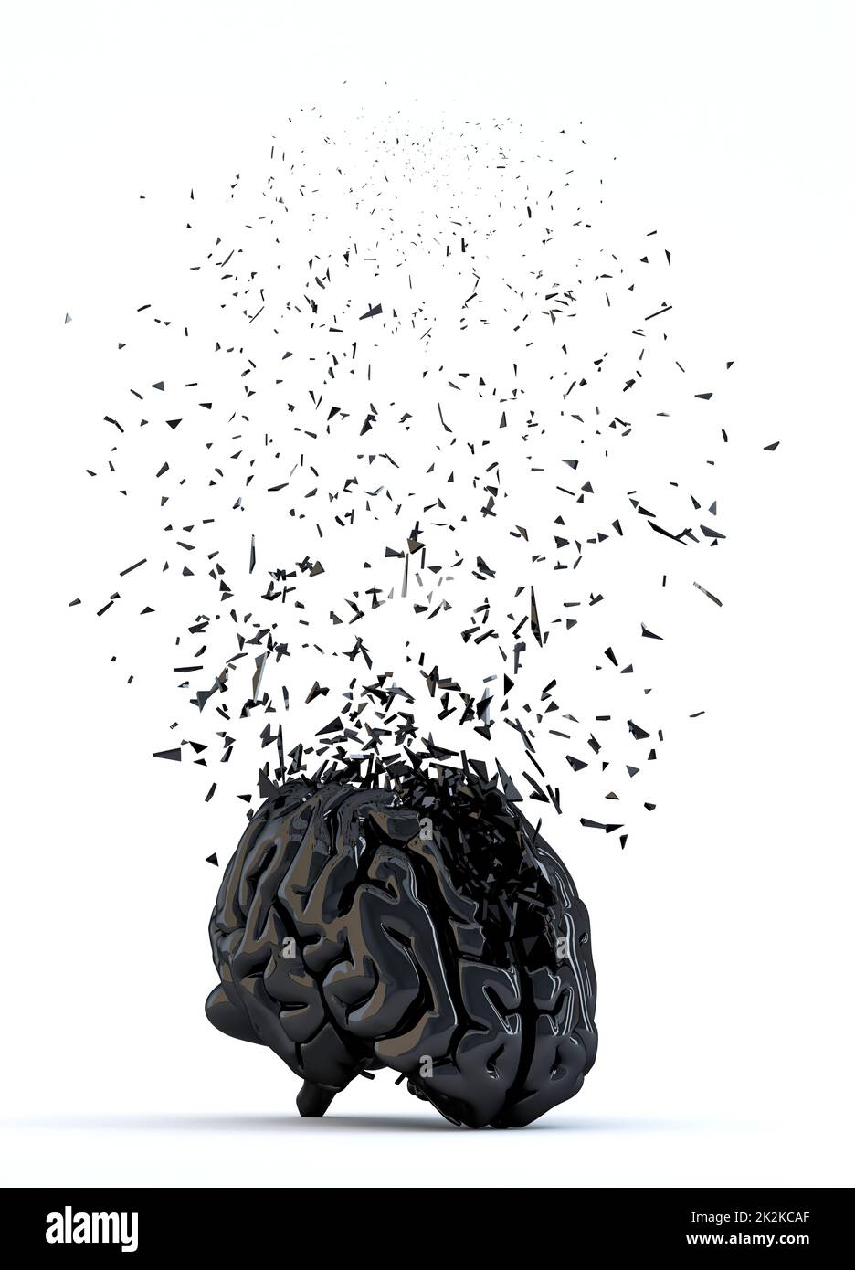 Shattered human brain. Stress concept. Isolated Stock Photo - Alamy