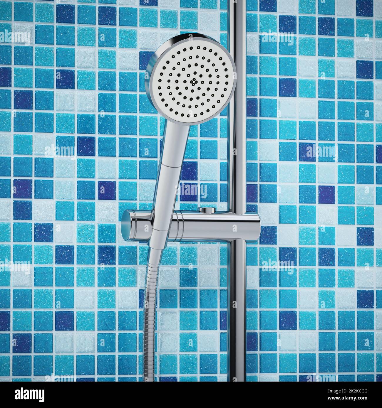 Shower head and fitting on the wall. 3D illustration Stock Photo - Alamy