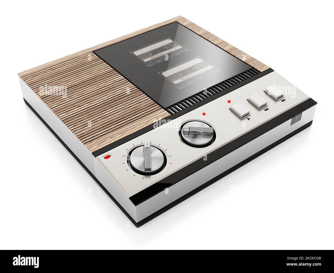 Vintage answering machine isolated on white. 3D illustration Stock ...