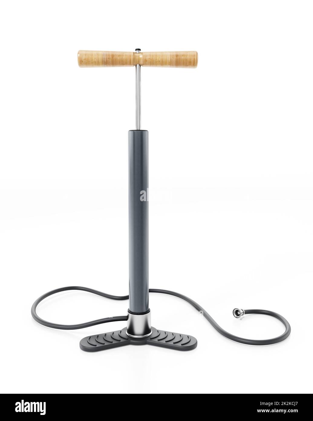 Manual vintage air pump isolated on white background. 3D illustration ...