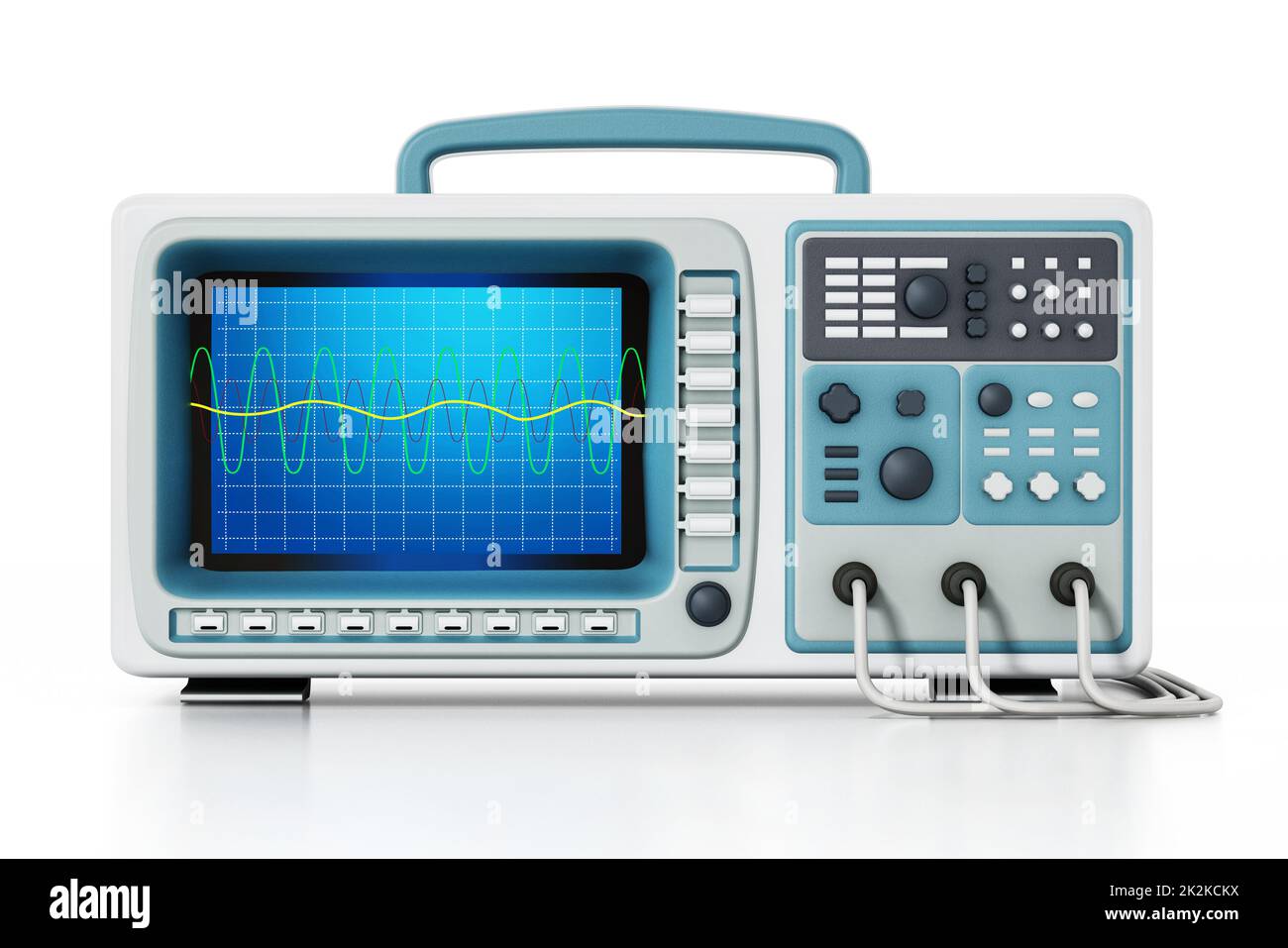 Oscilloscope isolated on white background. 3D illustration Stock Photo ...
