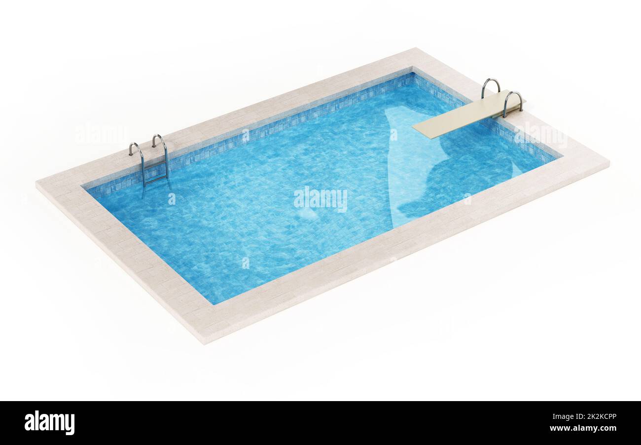 Generic swimming pool isolated on white background. 3D illustration ...