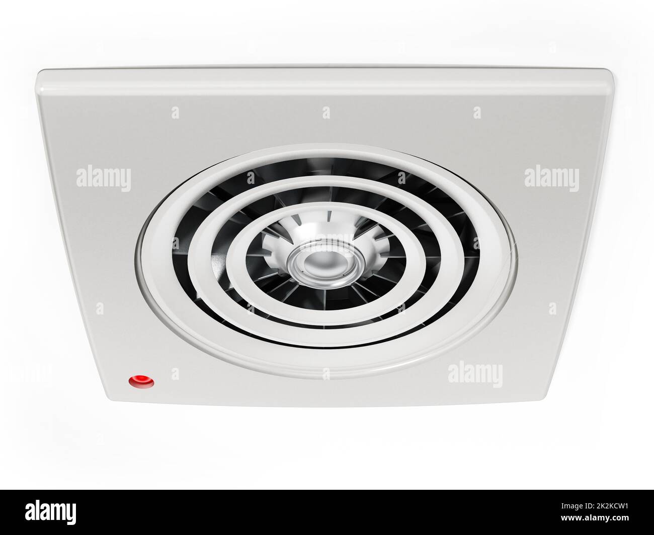 Drop grid ceiling fan isolated on white background. 3D illustration ...