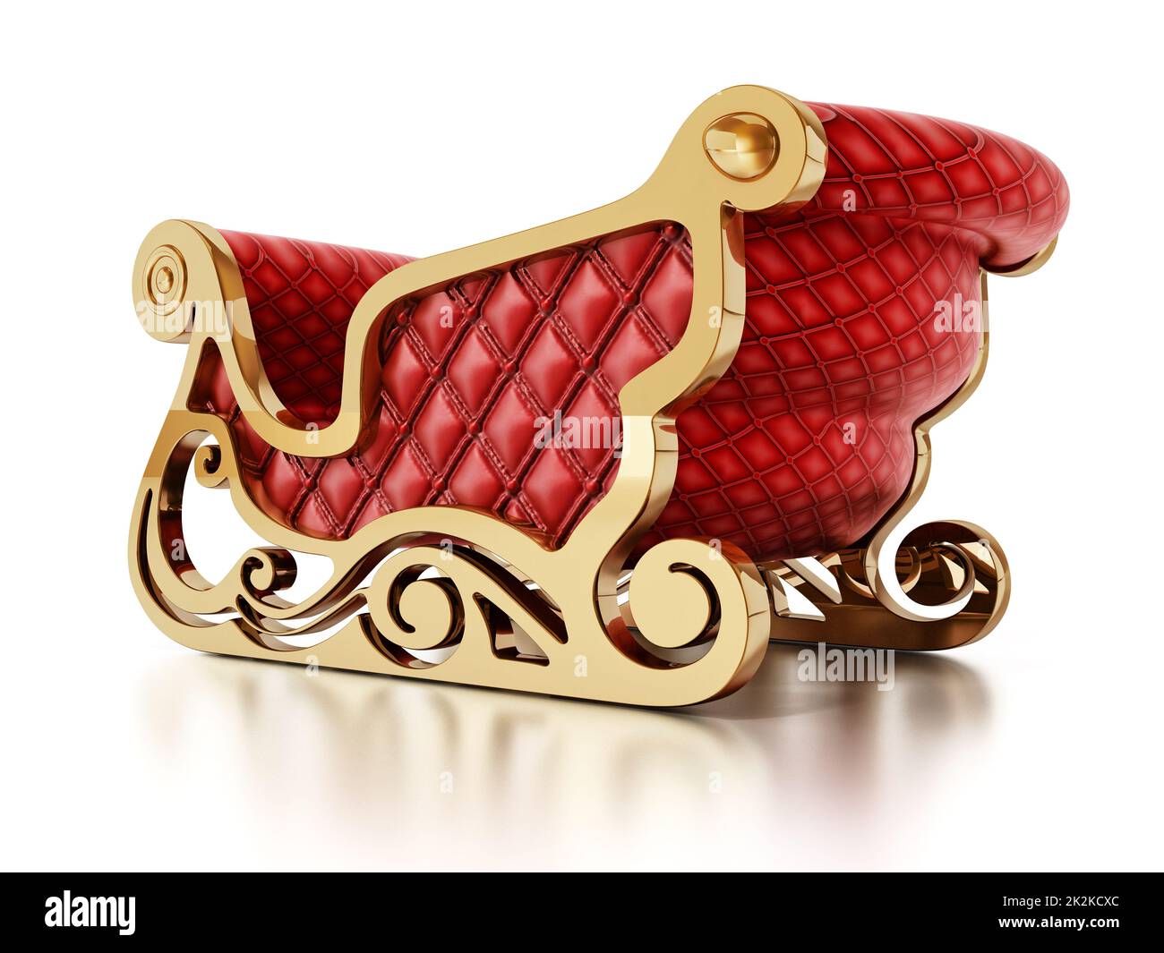 Santa's sleigh isolated on white background. 3D illustration Stock ...