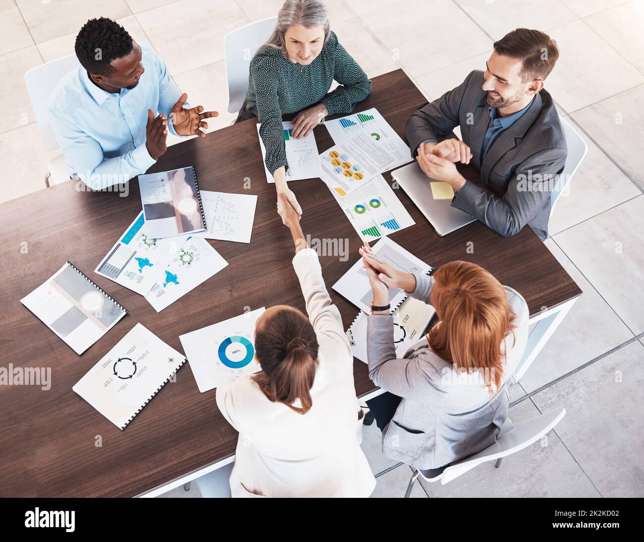 Business handshake, partnership and contract agreement of corporate ...