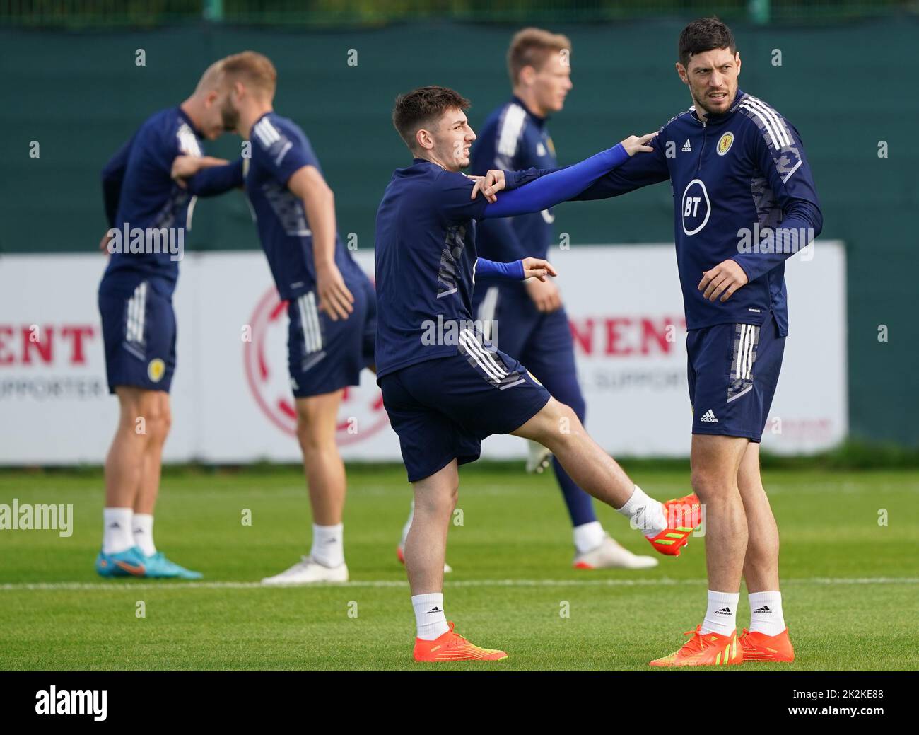 Scotland's Billy Gilmour and Scott McKenna during a training session at ...