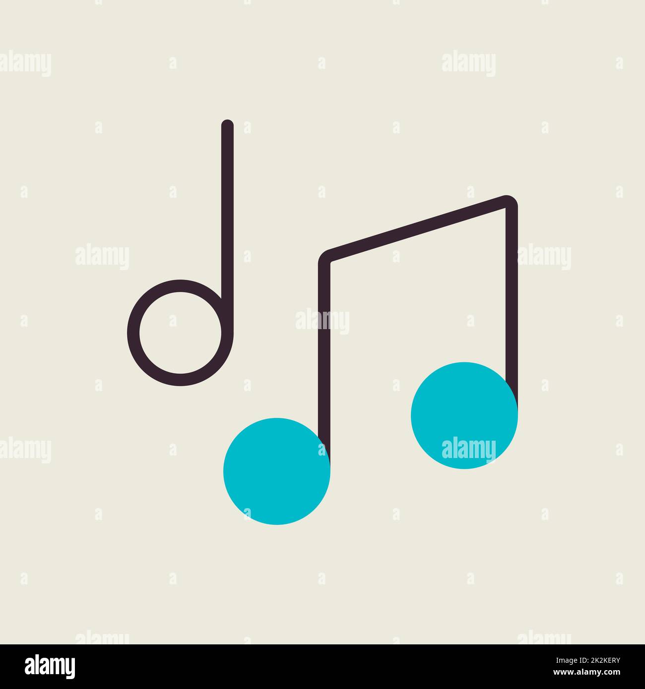 Music notes, song, melody or tune flat vector icon Stock Photo - Alamy