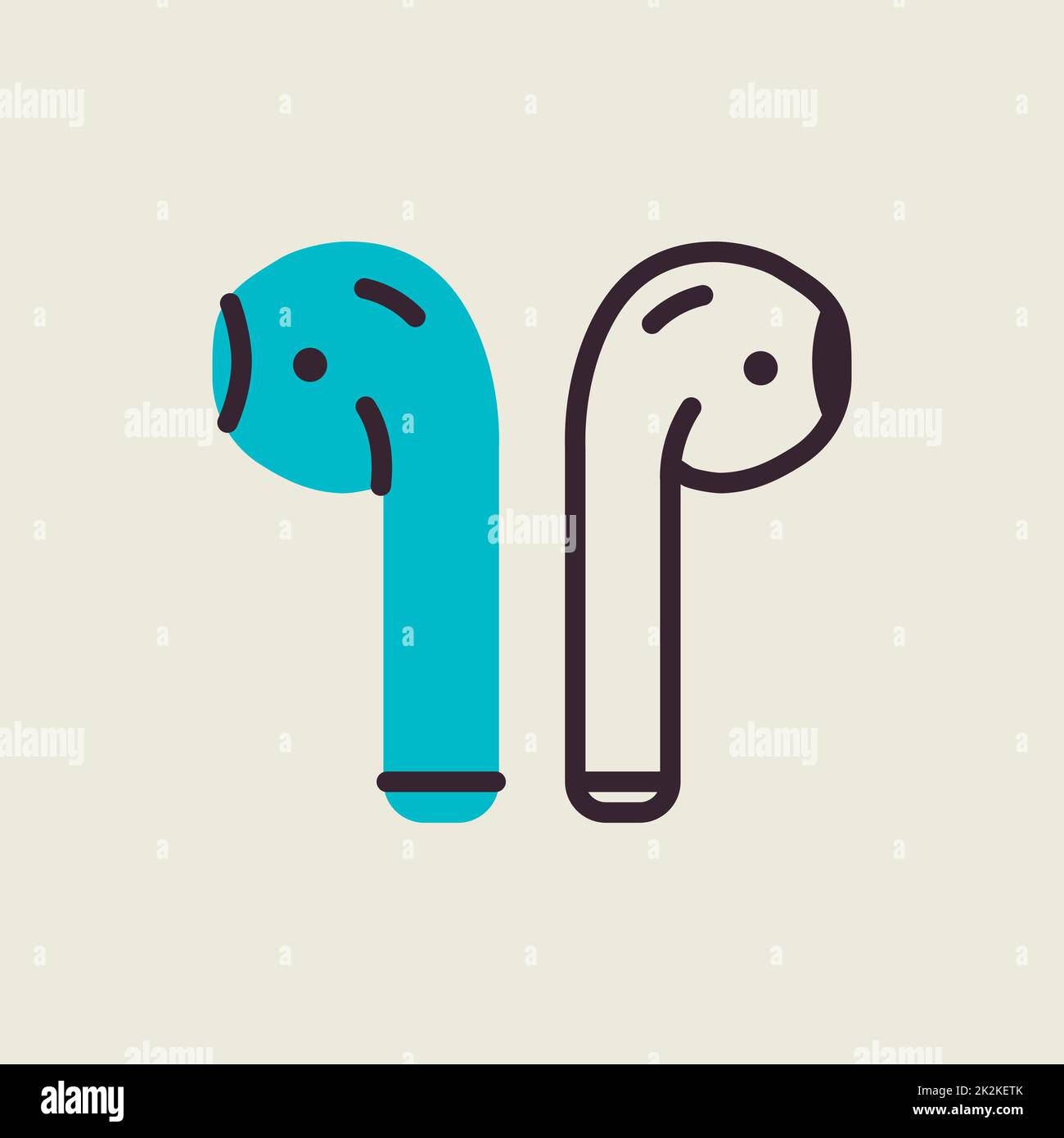 Airpods wireless headphones vector icon Stock Photo - Alamy