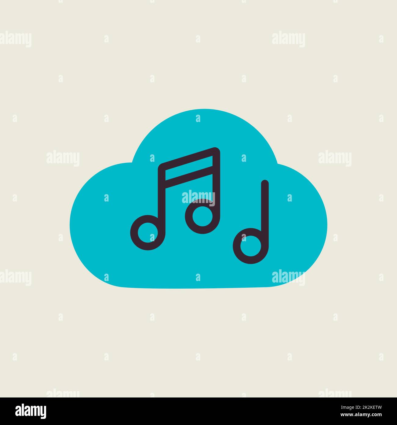 Music note cloud sound vector icon Stock Photo - Alamy