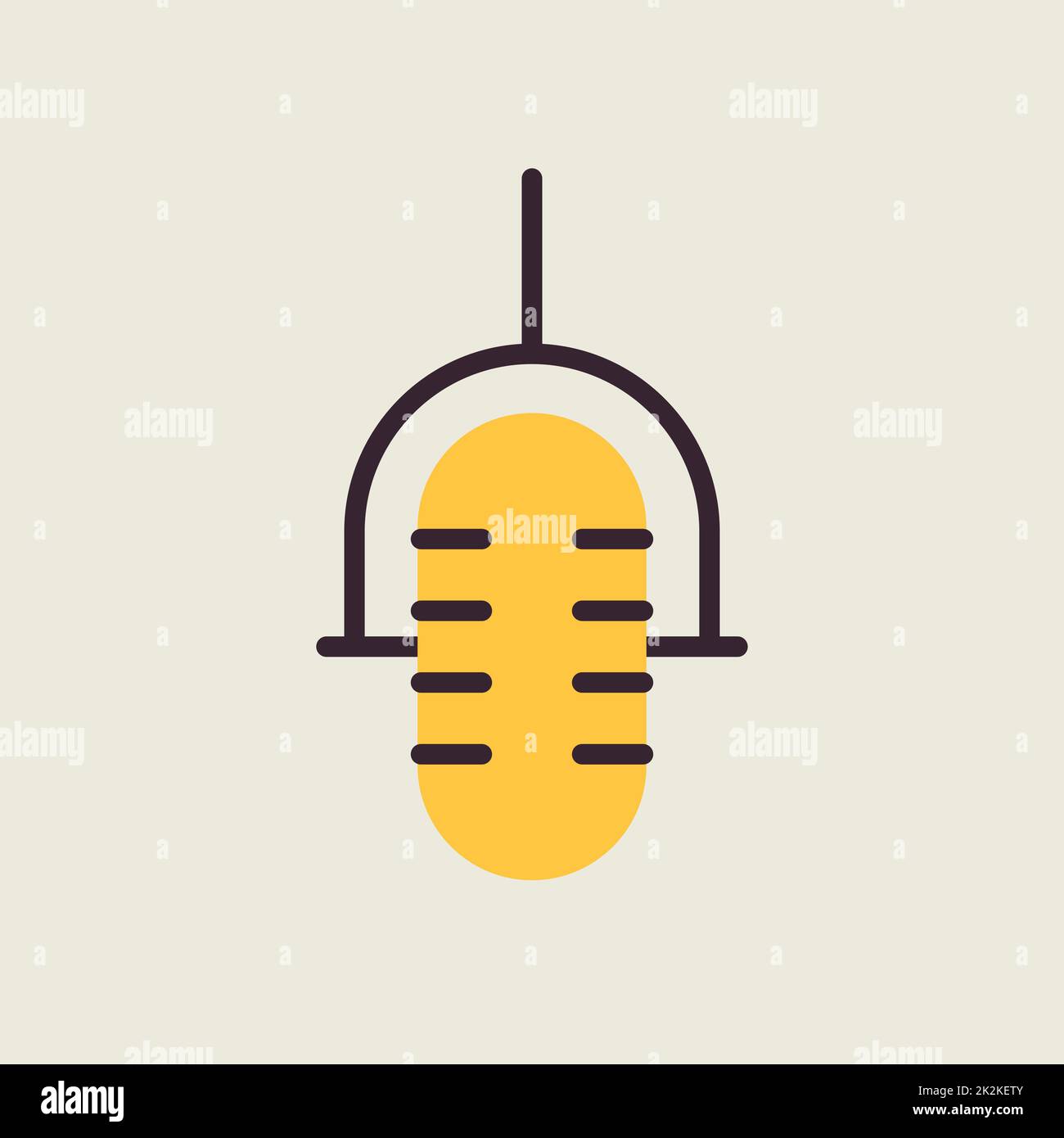 Retro microphone vector flat icon Stock Photo - Alamy