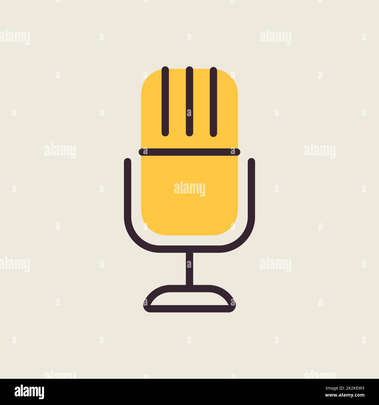 Retro microphone vector flat icon Stock Photo - Alamy