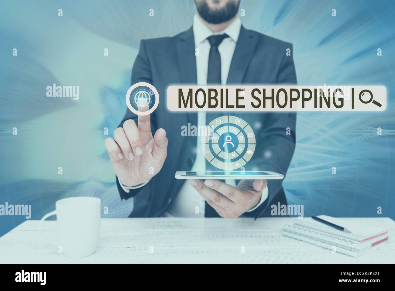 Conceptual caption Mobile Shopping. Conceptual photo Buying and selling ...