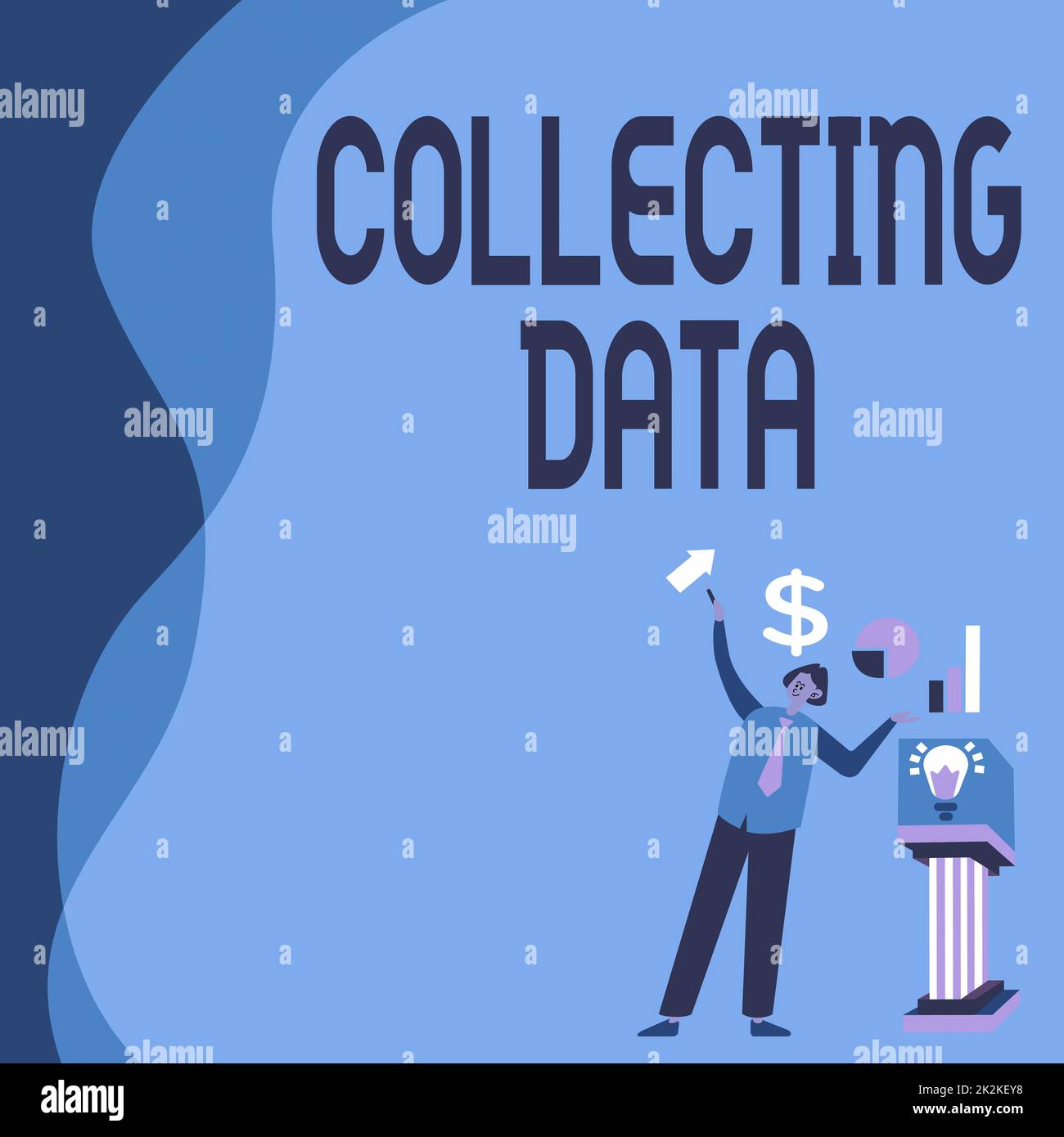 Conceptual caption Collecting Data. Business showcase Gathering and ...