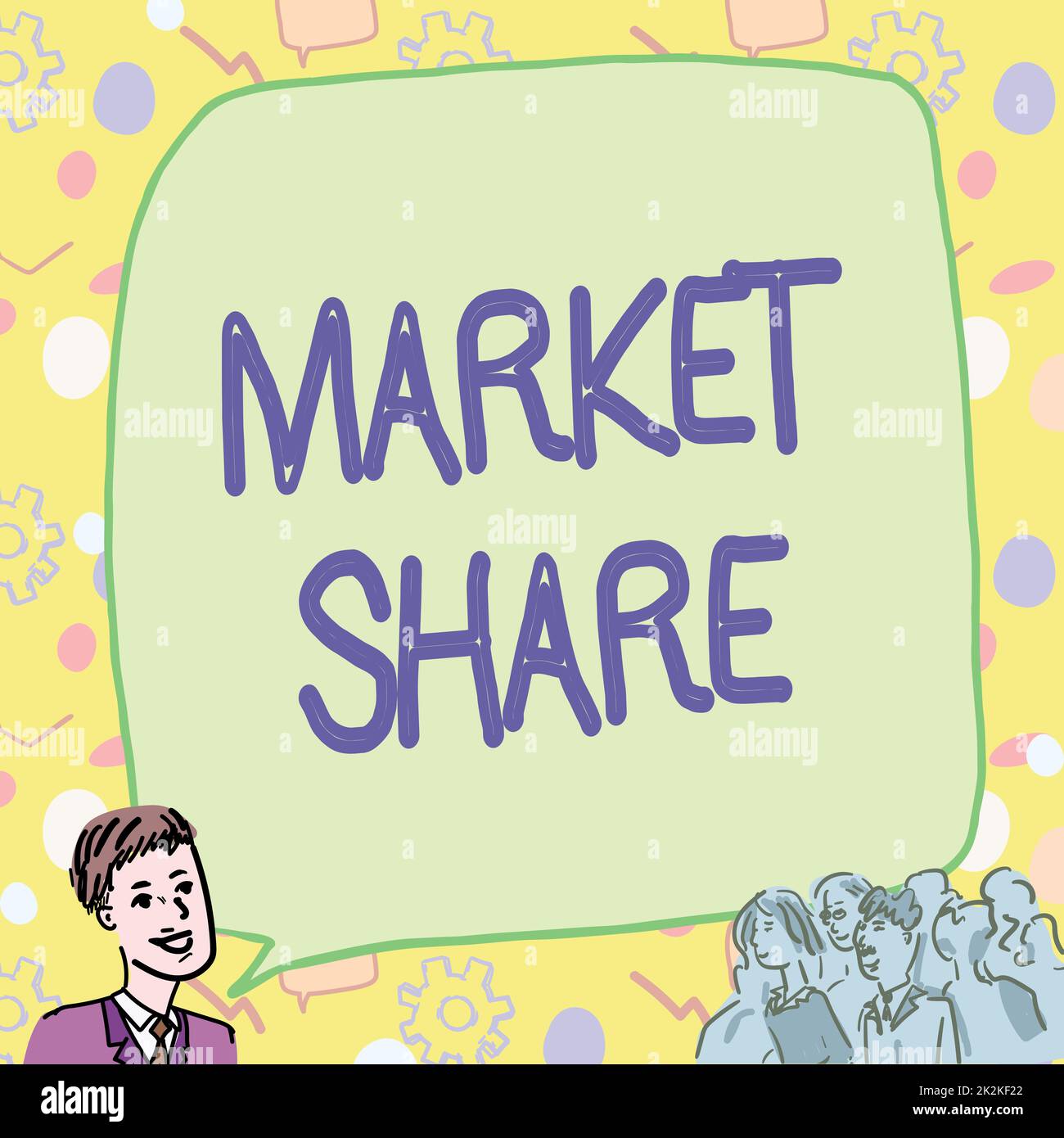 Sign displaying Market Share. Word Written on The portion of a market ...