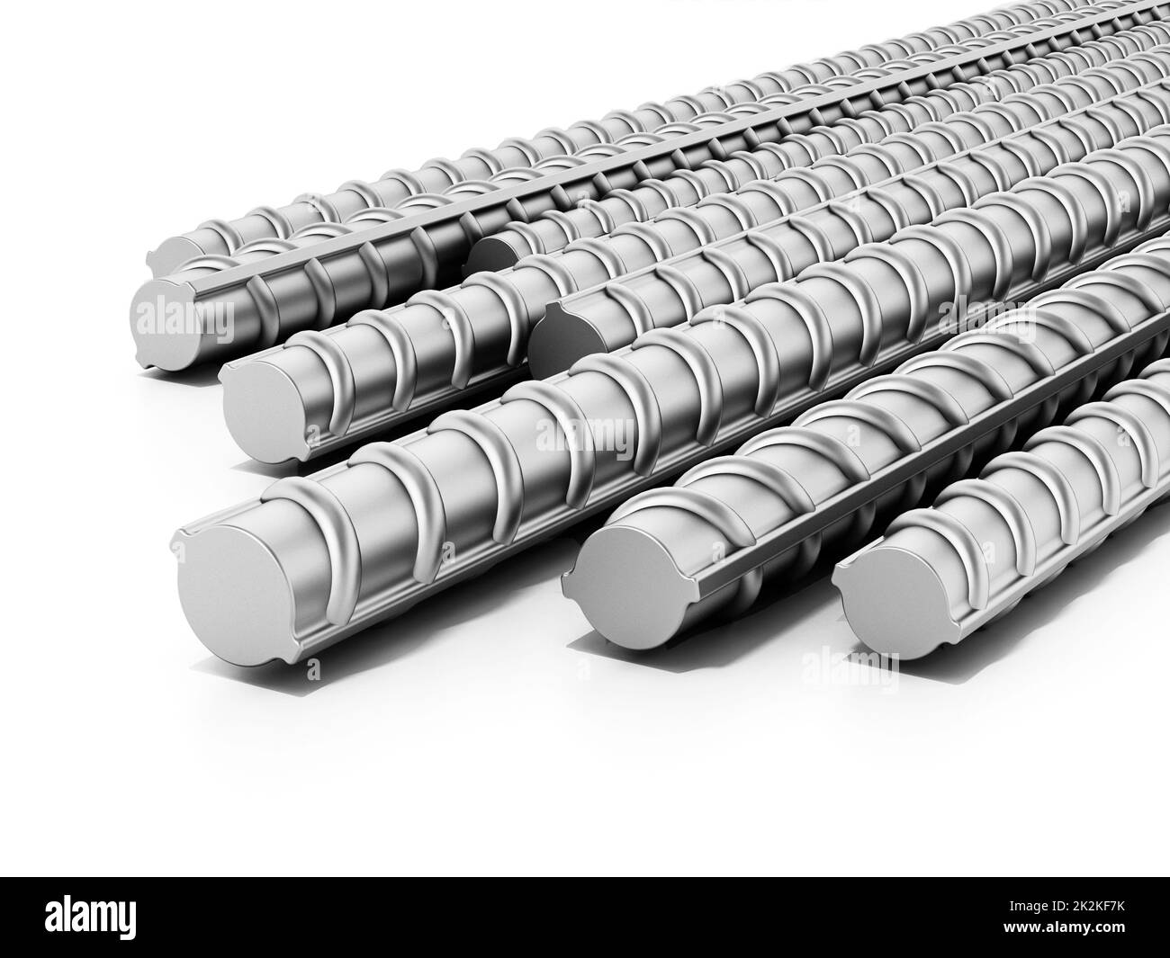 Iron construction bars isolated on white background. 3D illustration ...