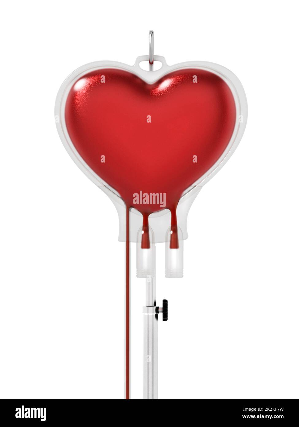 Blood inside heart shaped bag. 3D illustration Stock Photo - Alamy