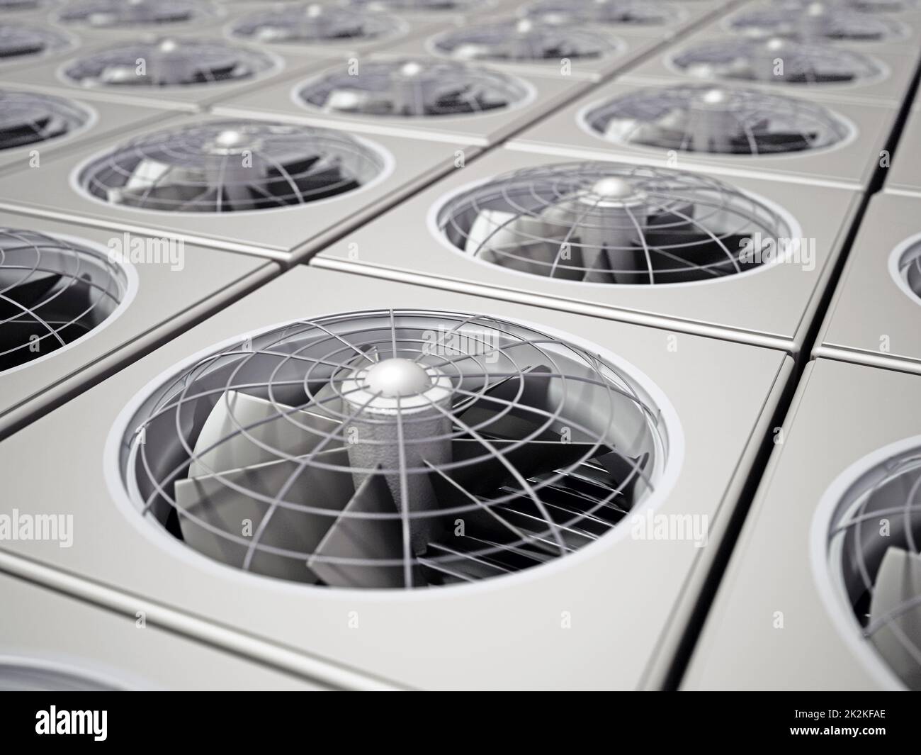 Group of air conditioner units. 3D illustration Stock Photo - Alamy