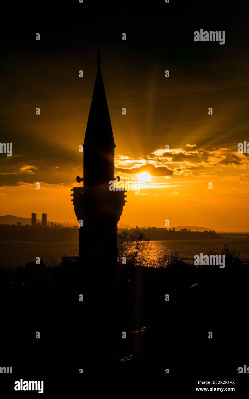Blue mosque minaret Stock Photo - Alamy