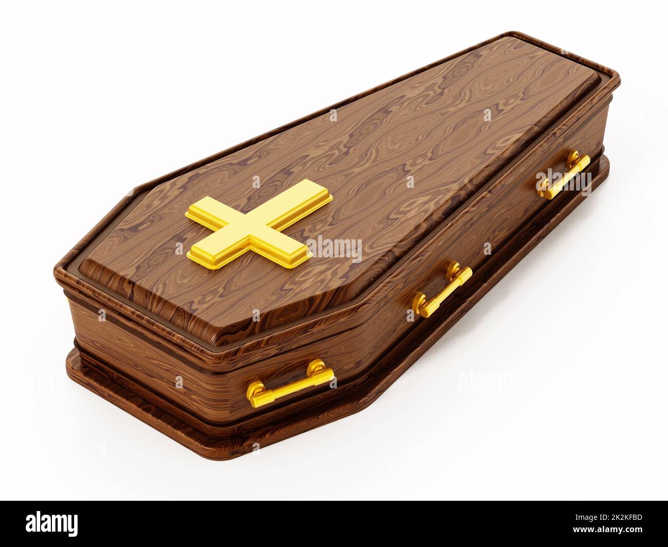 Coffin isolated on white background. 3D illustration Stock Photo - Alamy