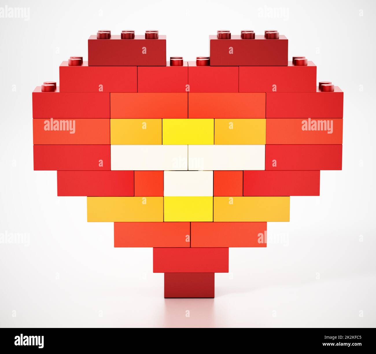 Multi colored blocks forming big and small heart shapes. 3D ...