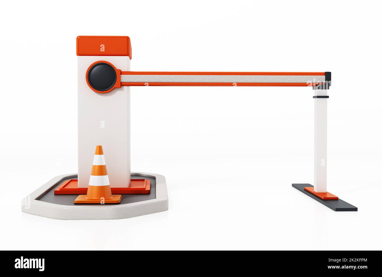 Security gate with closed barrier. 3D illustration Stock Photo - Alamy