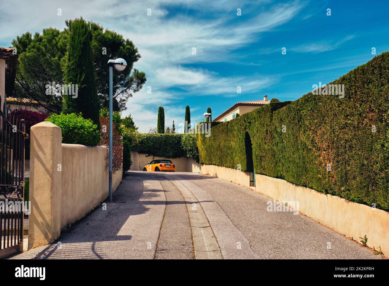 French street in town Aix-en-Provence. Aix-en-Provence, France Stock ...