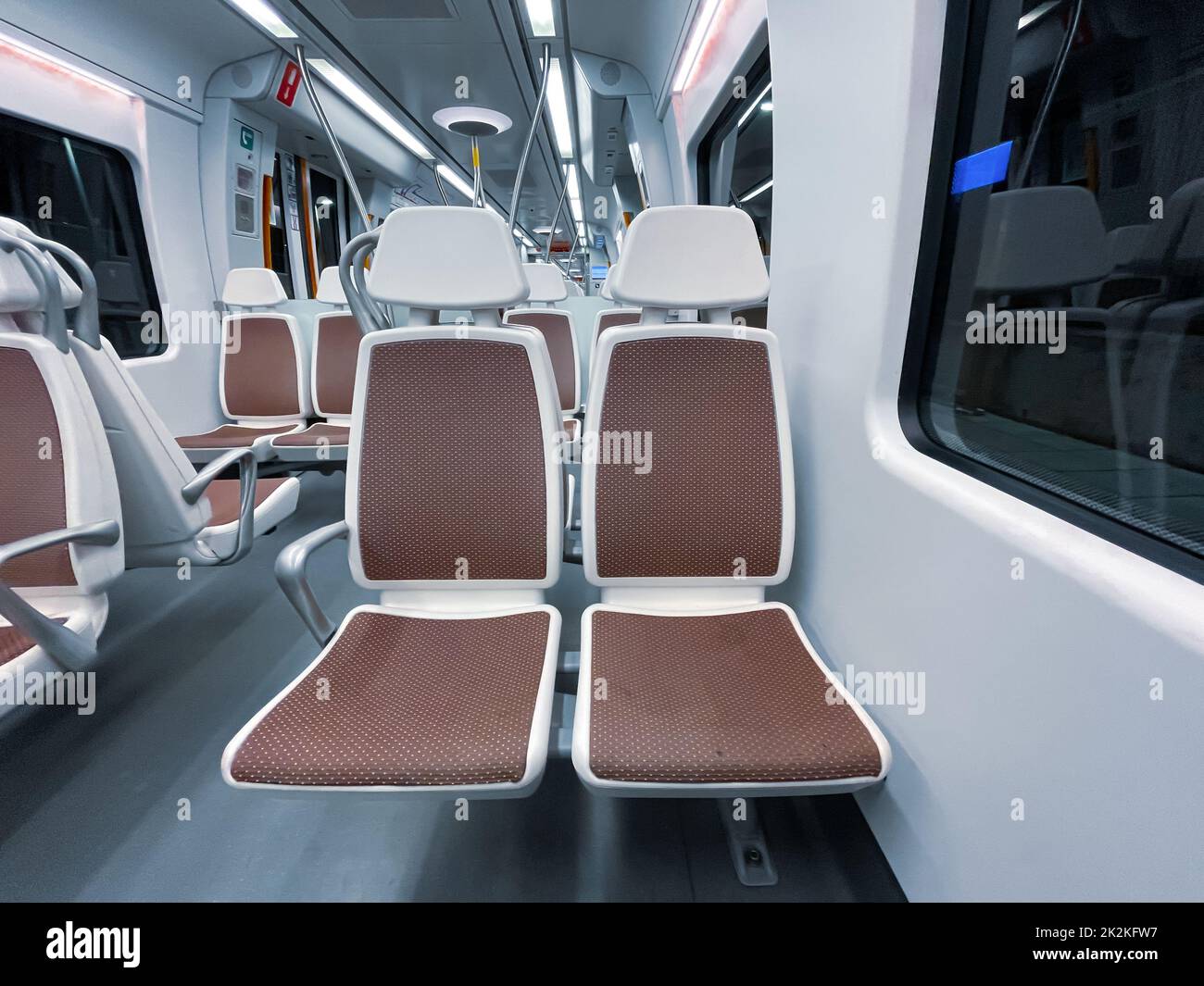 empty train car seats, train mode of transportation Stock Photo - Alamy