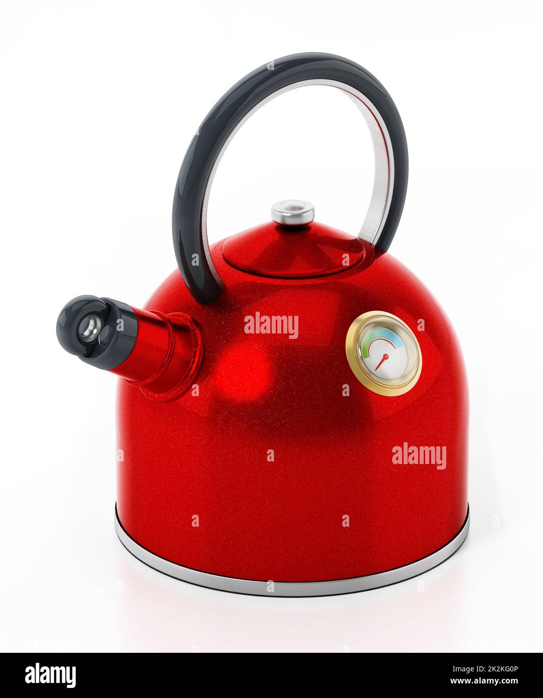 Red electric water boiler isolated on white background. 3D illustration ...