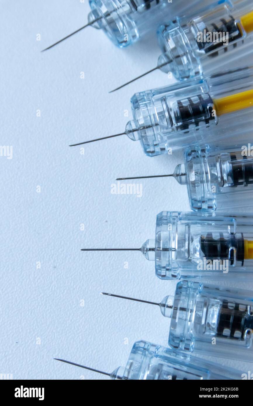 New medical vaccines ready for injection with syringe and vaccine to ...