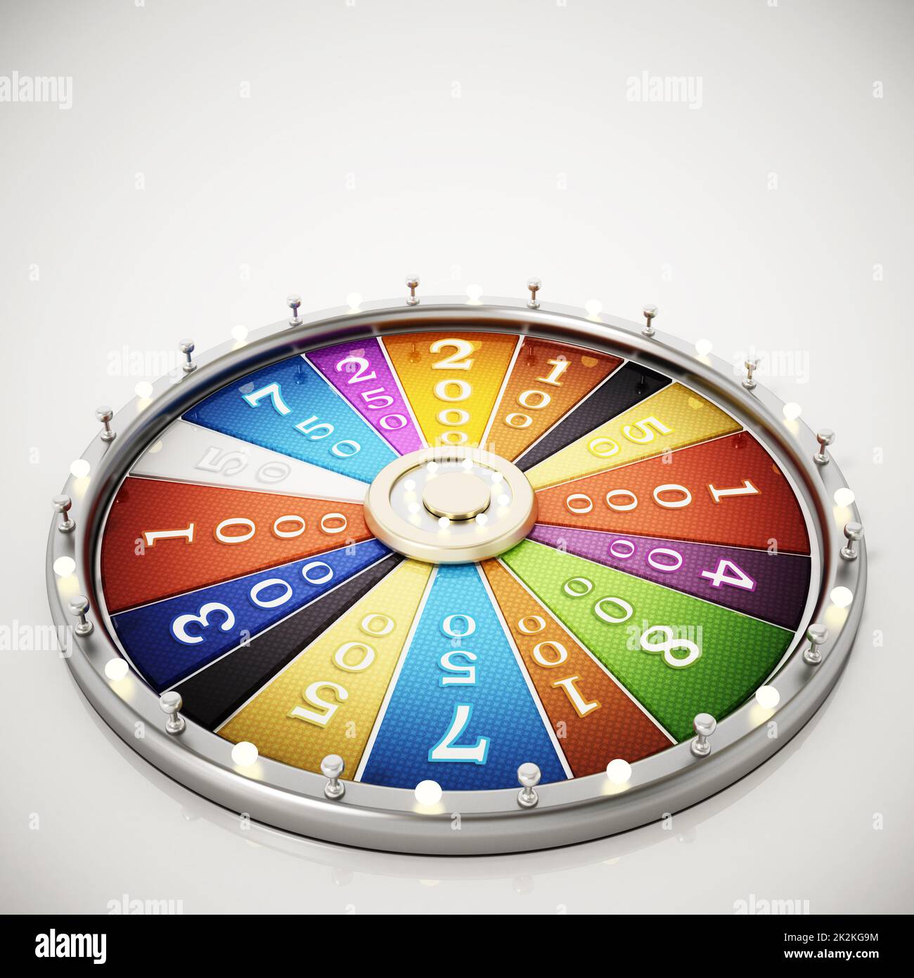 Prize wheel isolated on white background. 3D illustration Stock Photo ...