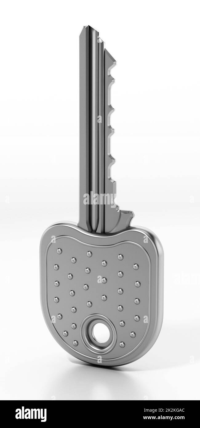 Metal key isolated on white background. 3D illustration Stock Photo - Alamy