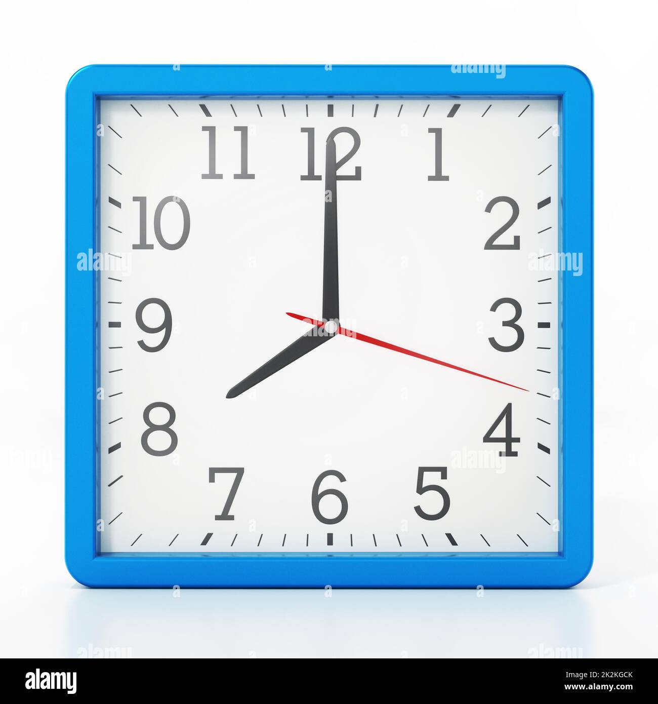 Square alarm clock at 8 o'clock. 3D illustration Stock Photo - Alamy