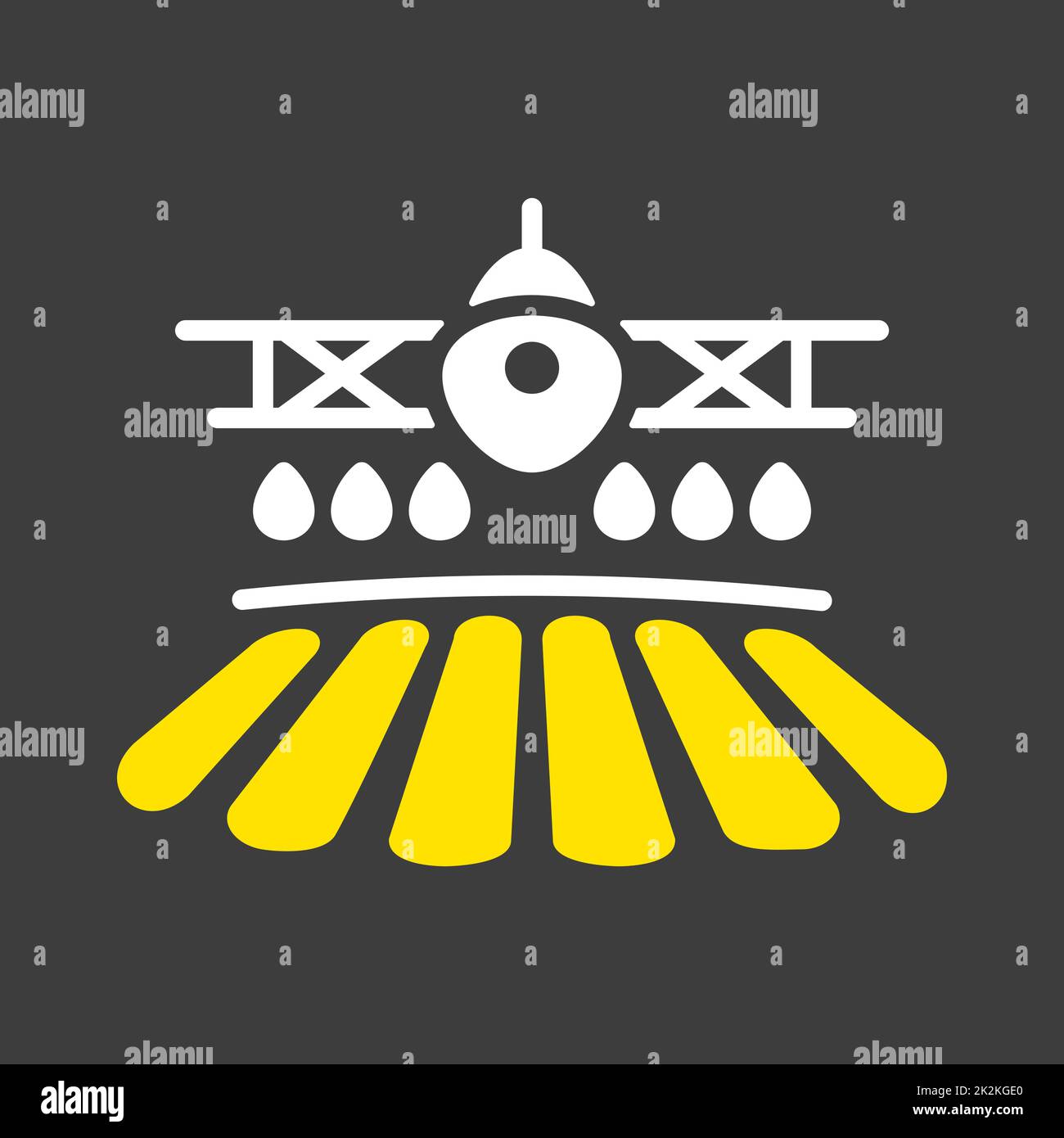 Crop duster airplane spraying a farm field icon Stock Photo - Alamy