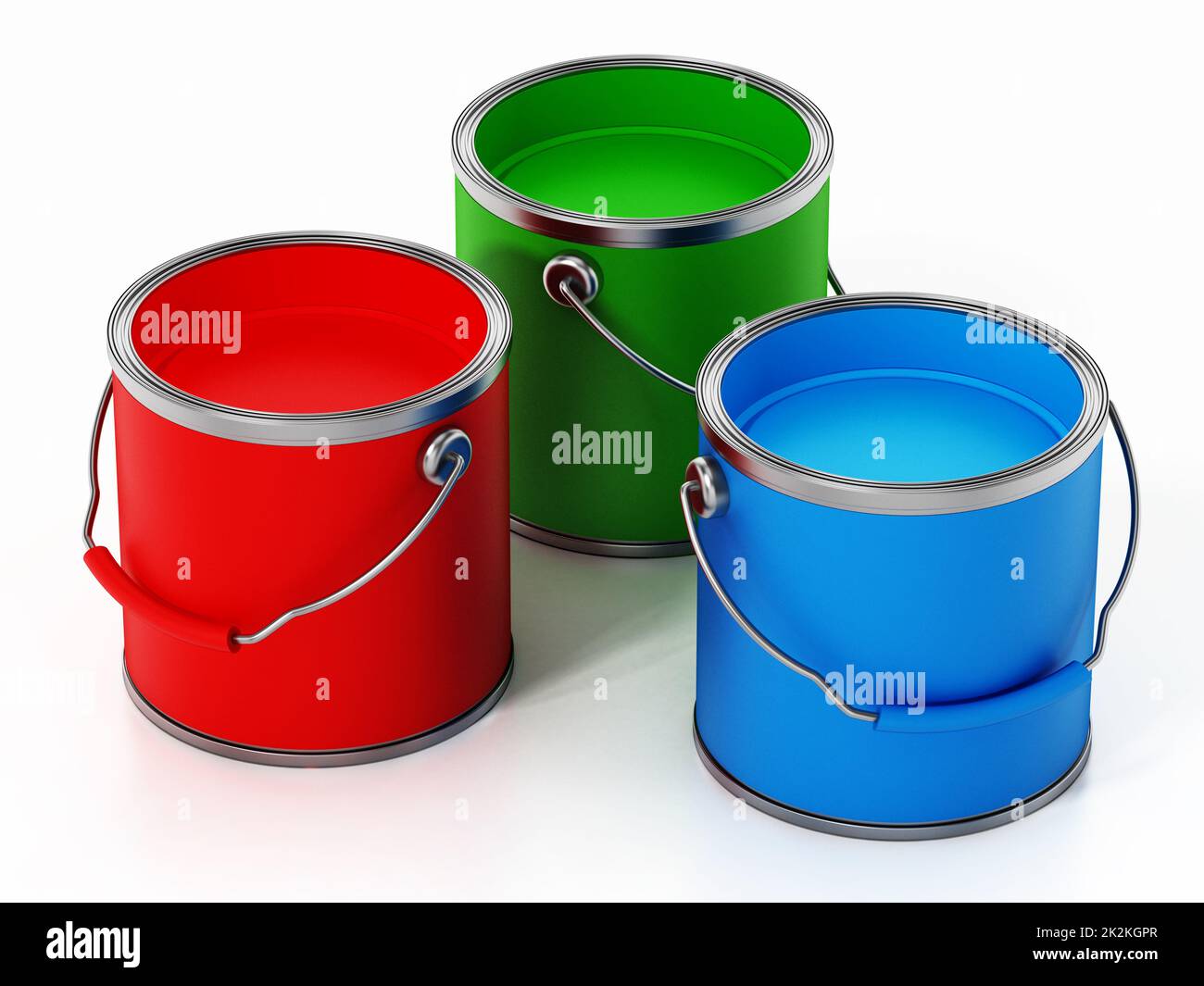 Paint cans isolated on white background. 3D illustration Stock Photo ...