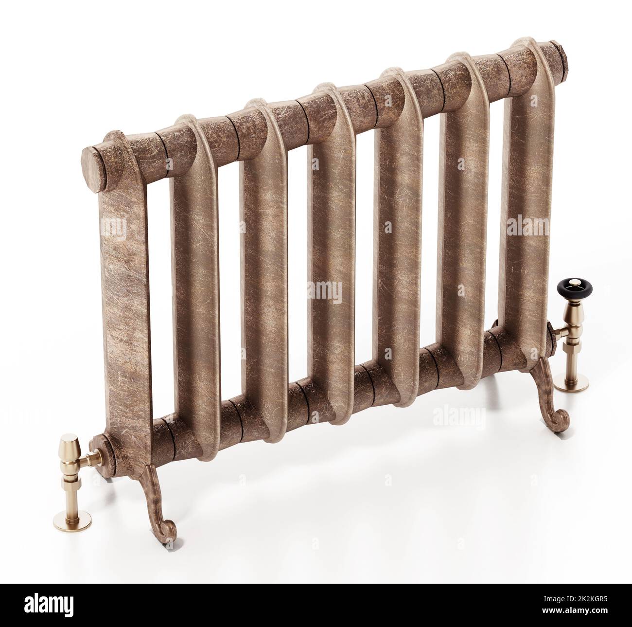 Vintage radiator isolated on white background. 3D illustration Stock ...