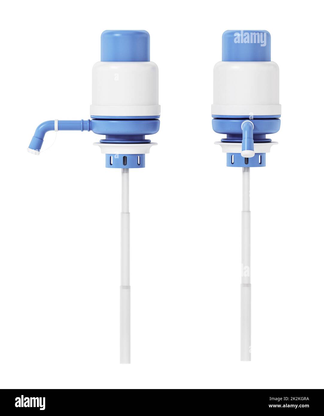 Generic water container pumps isolated on white background. 3D ...
