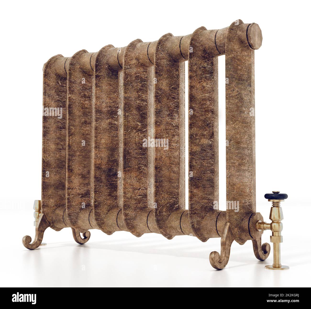 Vintage radiator isolated on white background. 3D illustration Stock ...