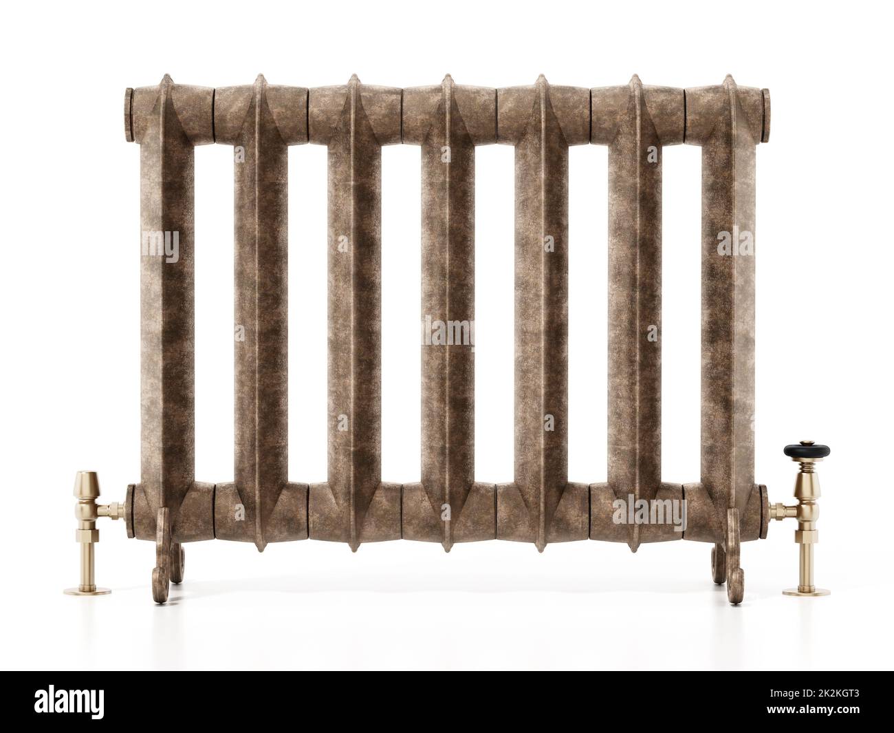 Vintage radiator isolated on white background. 3D illustration Stock ...