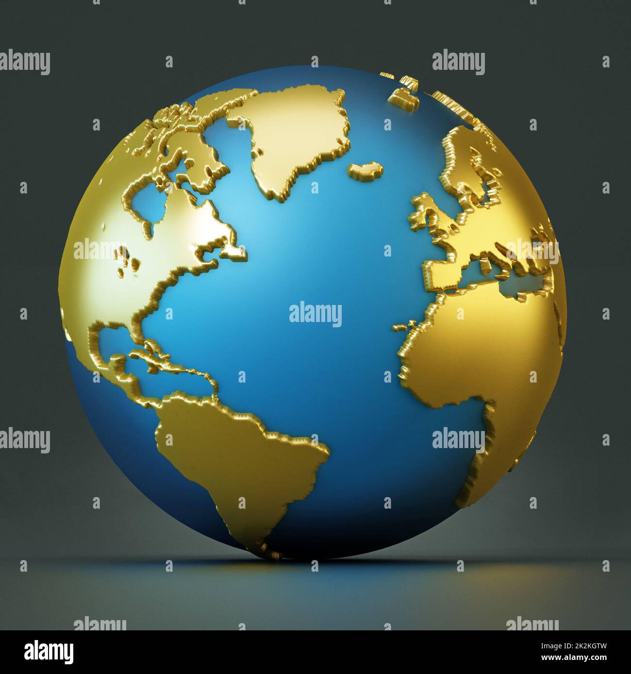 Gold 3d globe hi-res stock photography and images - Alamy