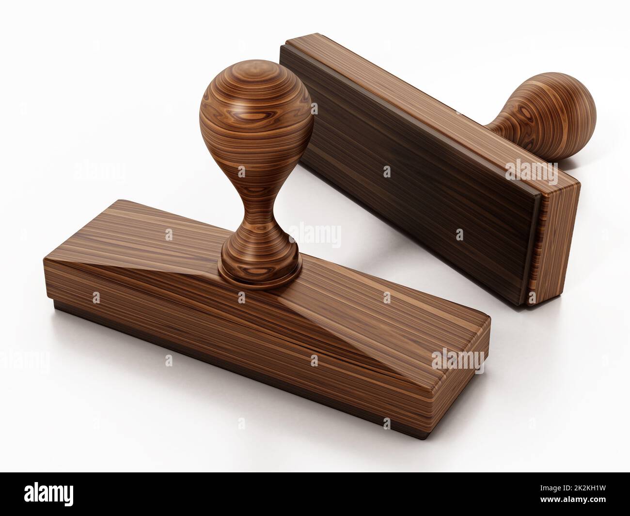 Wood stamps isolated on white background. 3D illustration Stock Photo ...