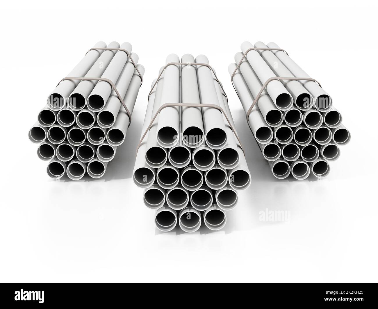 PVC water tubes isolated on white background. 3D illustration Stock ...