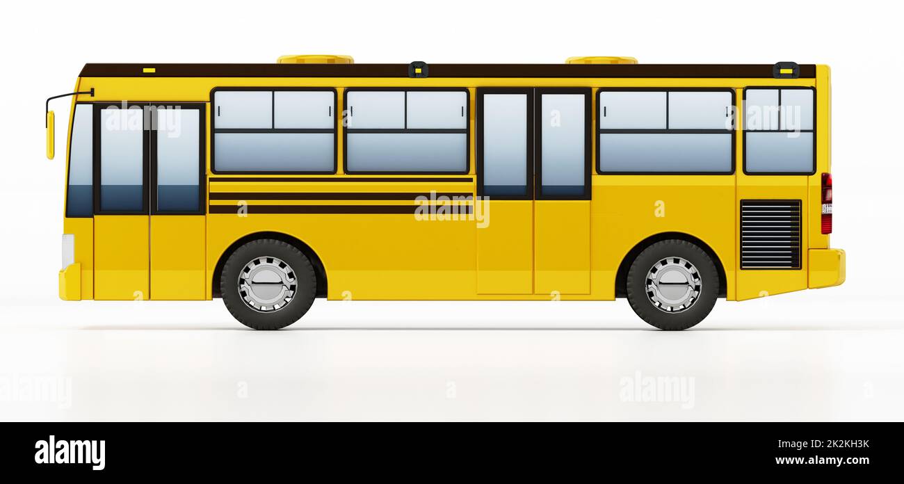 Generic city bus isolated on white background. 3D illustration Stock ...