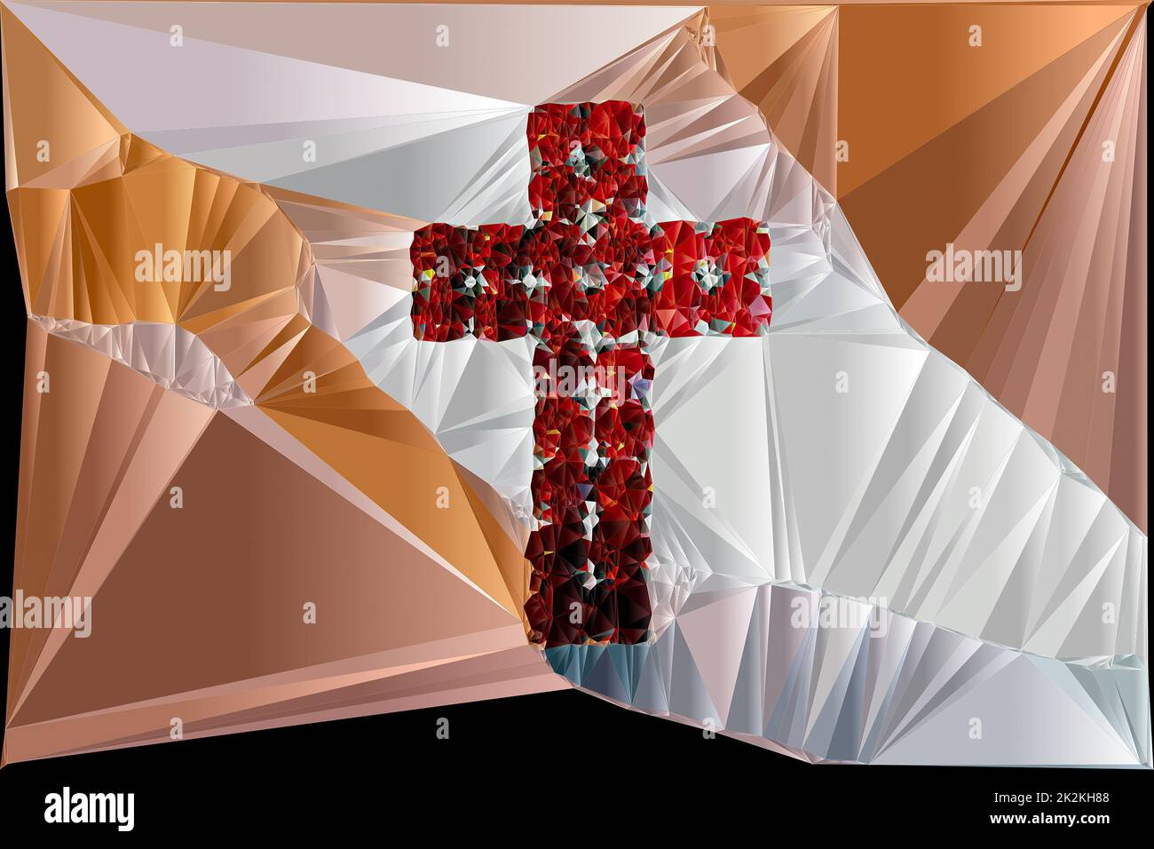 Artwork of abstract composition made with geometrical shapes of cross ...
