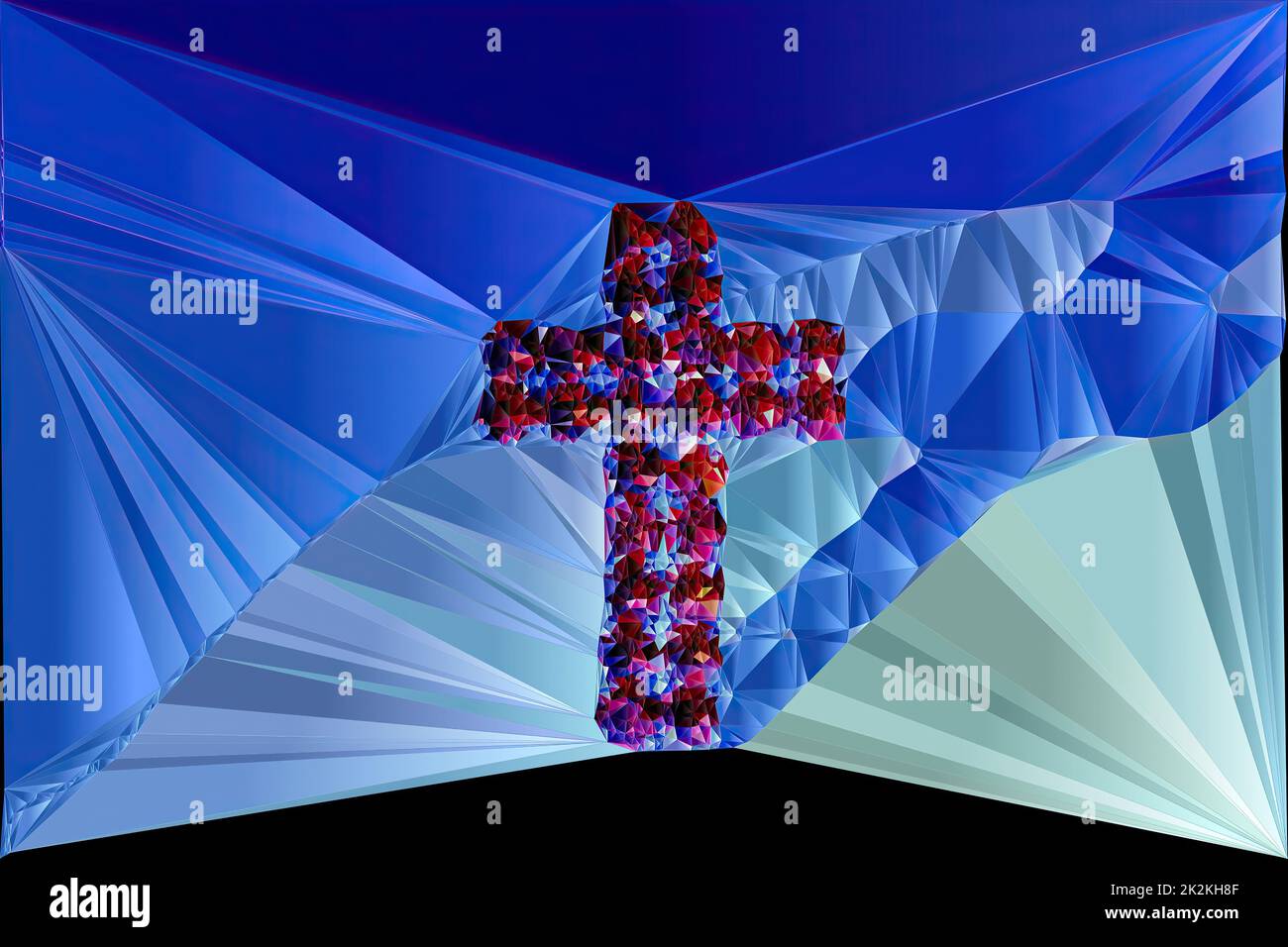 Artwork of abstract composition made with geometrical shapes of cross ...