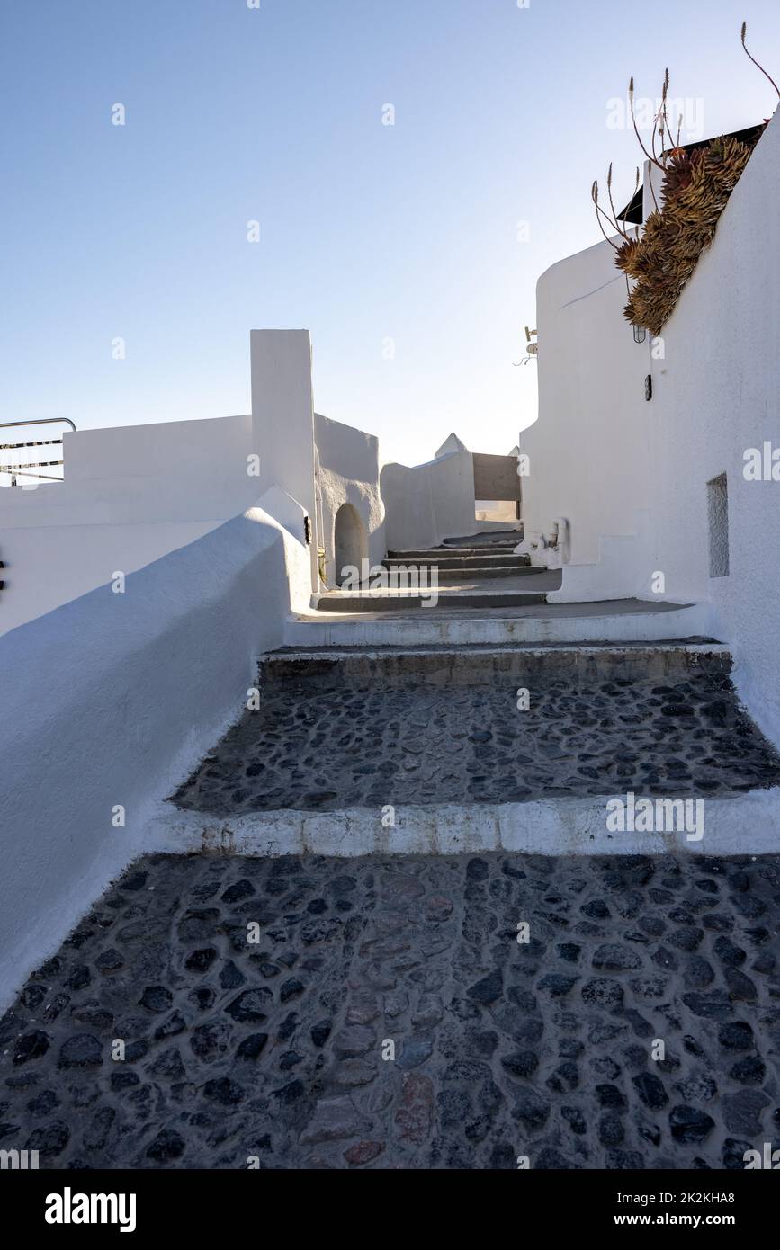 Whitewashed houses in Imerovigli on Santorini island, Cyclades, Greece ...