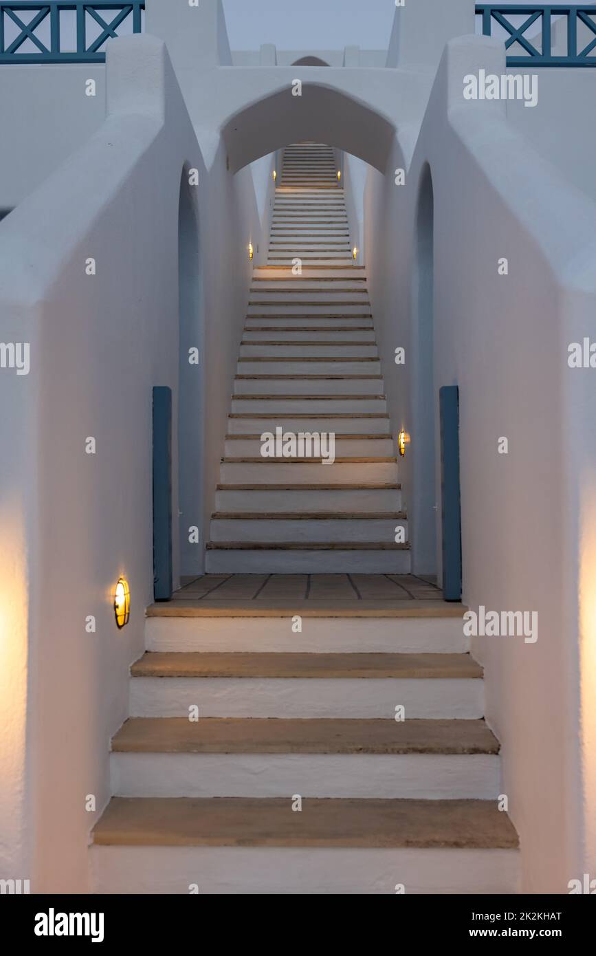 Narrow stone steps, a traditional piece of architecture on the island ...